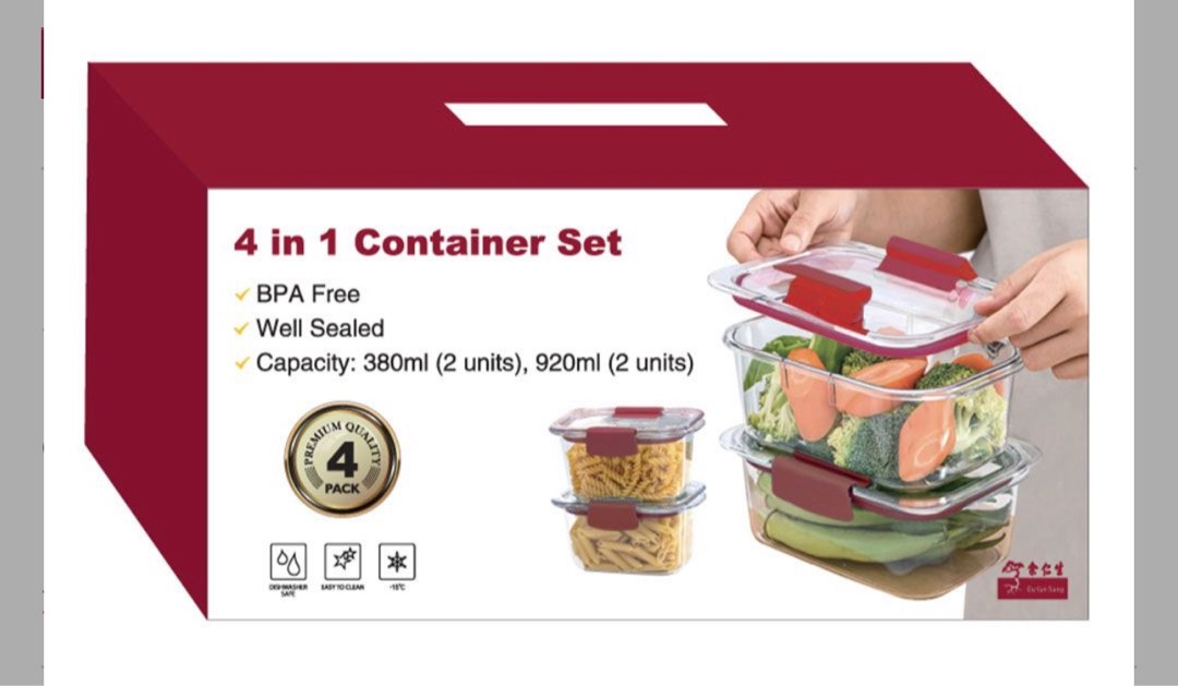 Eu Yan Sang Multi Container Set (Red) & Eu Yan Sang bento lunch box ...