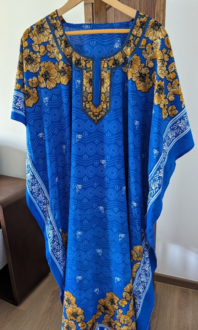(Free Size) Blue Batik Dress, Women's Fashion, Dresses & Sets ...