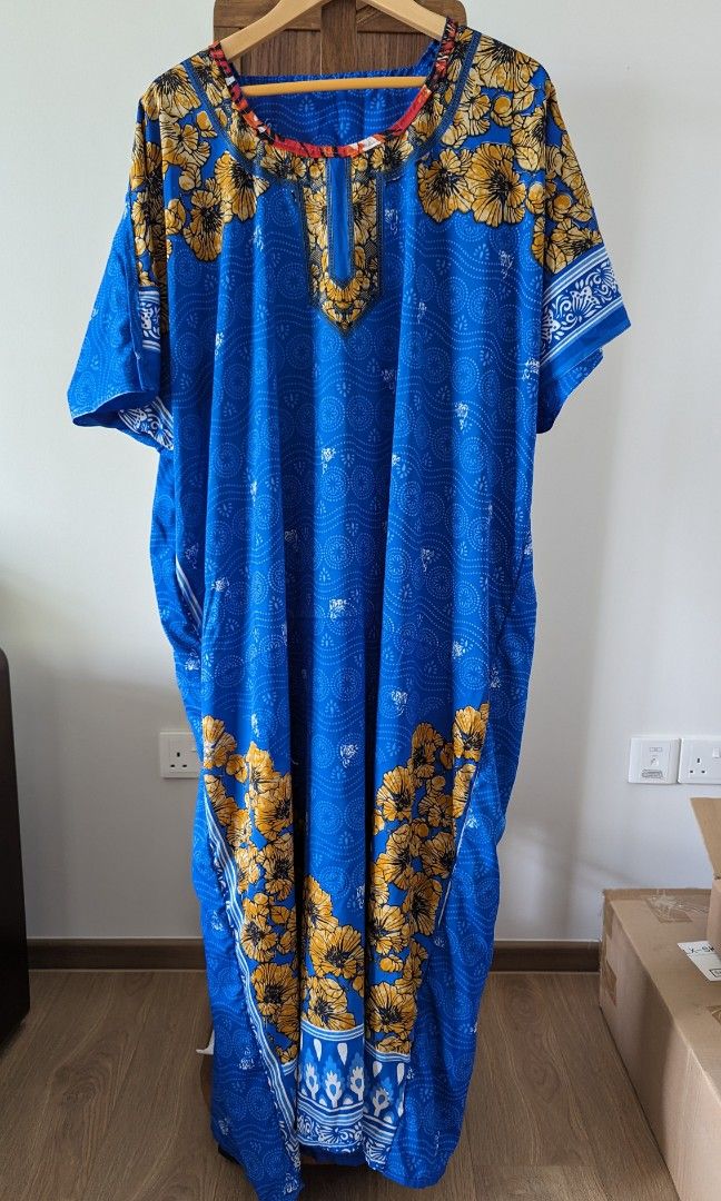 (Free Size) Blue Batik Dress, Women's Fashion, Dresses & Sets ...