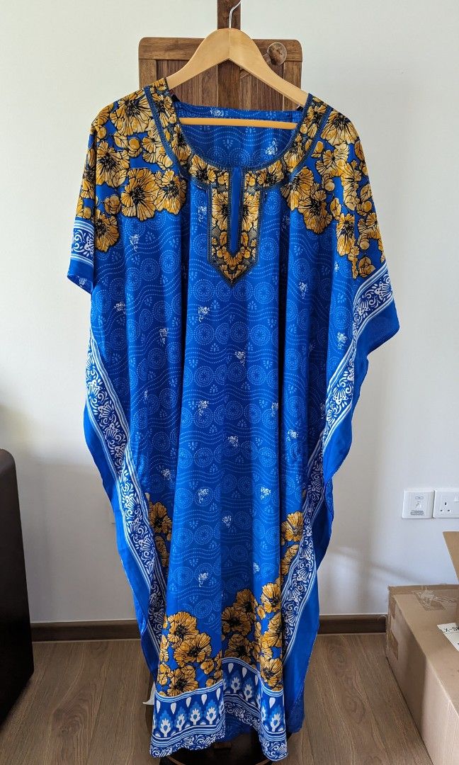 (Free Size) Blue Batik Dress, Women's Fashion, Dresses & Sets ...