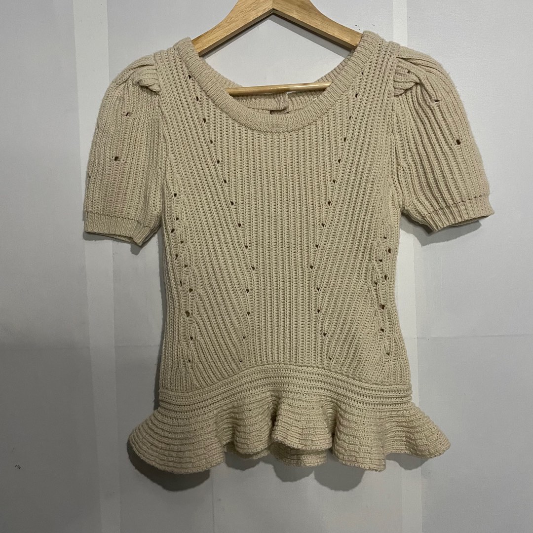 Fully Knitted Top, Women's Fashion, Tops, Blouses on Carousell
