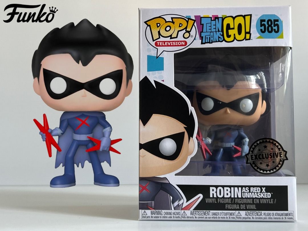 Funko POP! ROBIN AS RED X UNMASKED (TEEN TITANS GO!) #585, Hobbies ...