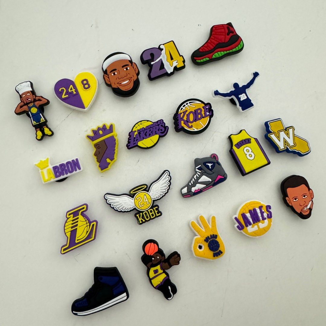 (GET ALL AT $11) Crocs Jibbitz NBA Jordan Kobe James Lakers Basketball ...