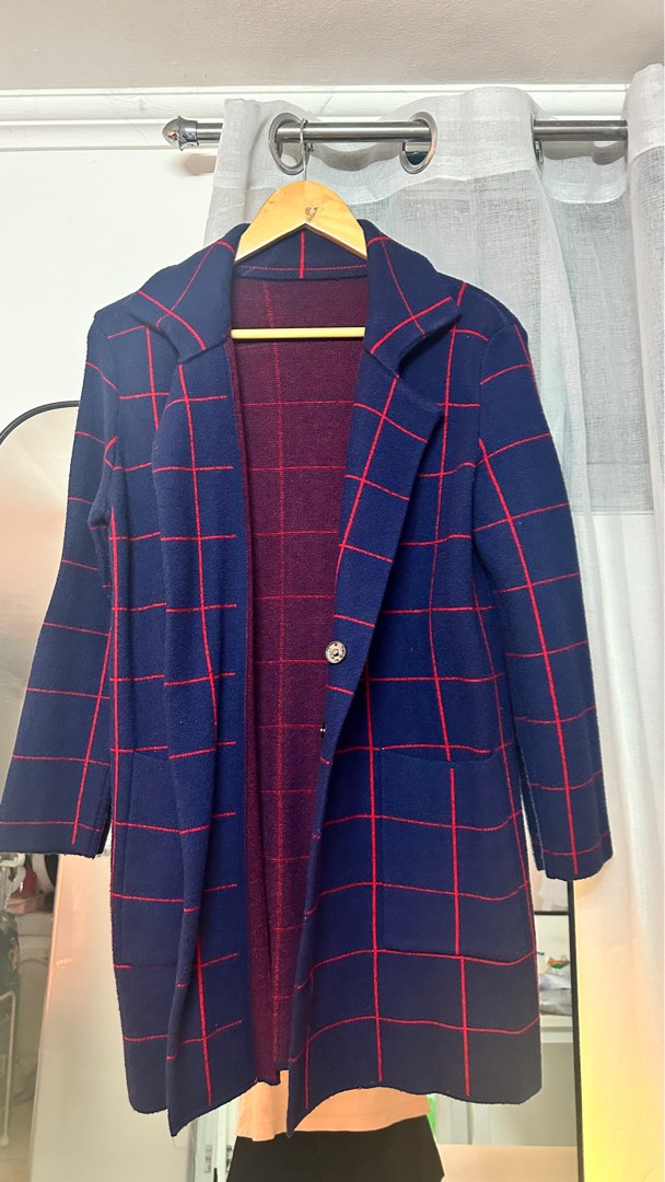 Grid Line Winter Jacket, Women's Fashion, Coats, Jackets and Outerwear ...