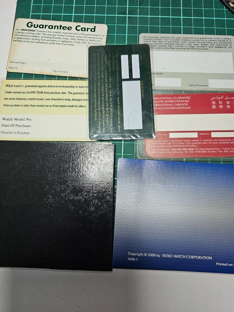 ORIGINAL GUARANTEE CARD RADO SEIKO ROSCANI POLO CROCODILE, Men's ...