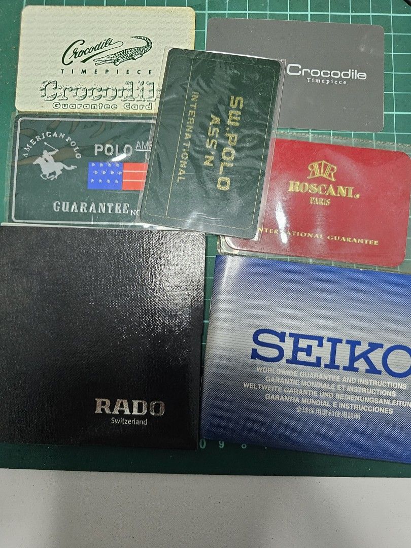 ORIGINAL GUARANTEE CARD RADO SEIKO ROSCANI POLO CROCODILE, Men's ...