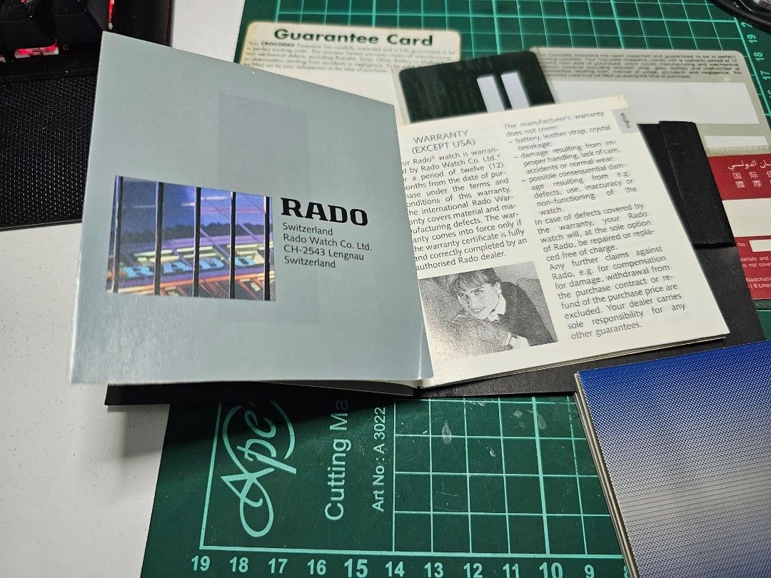 ORIGINAL GUARANTEE CARD RADO SEIKO ROSCANI POLO CROCODILE, Men's ...
