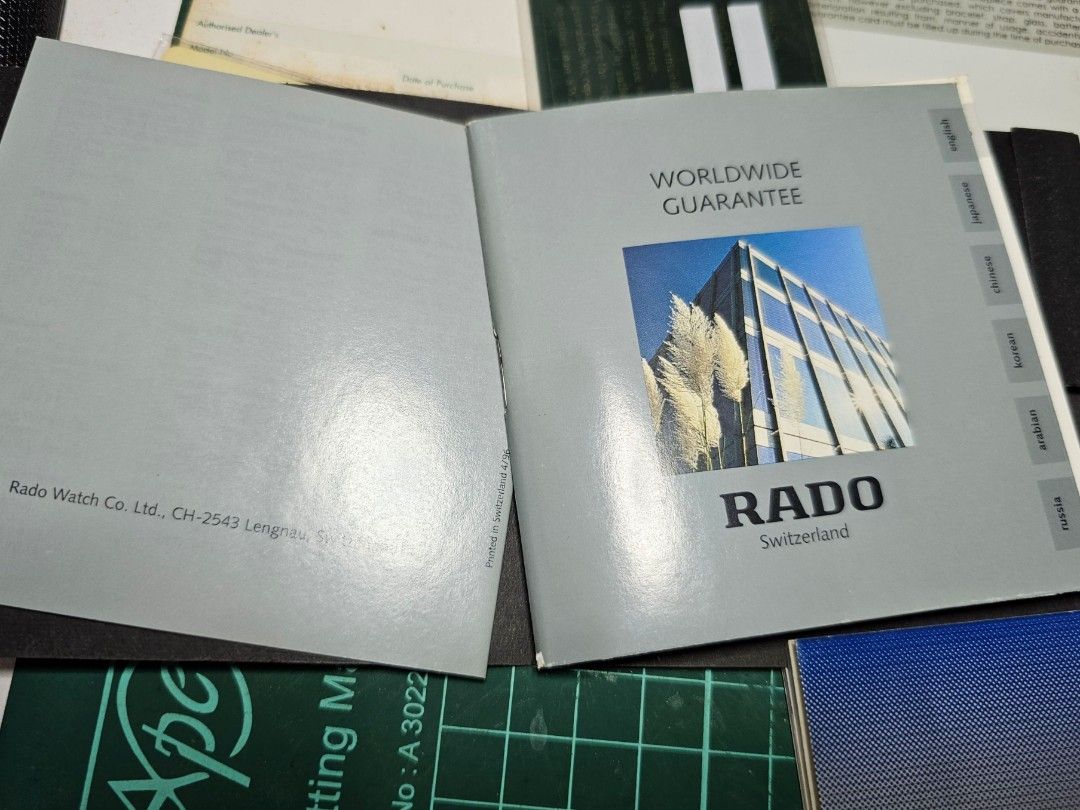 ORIGINAL GUARANTEE CARD RADO SEIKO ROSCANI POLO CROCODILE, Men's ...
