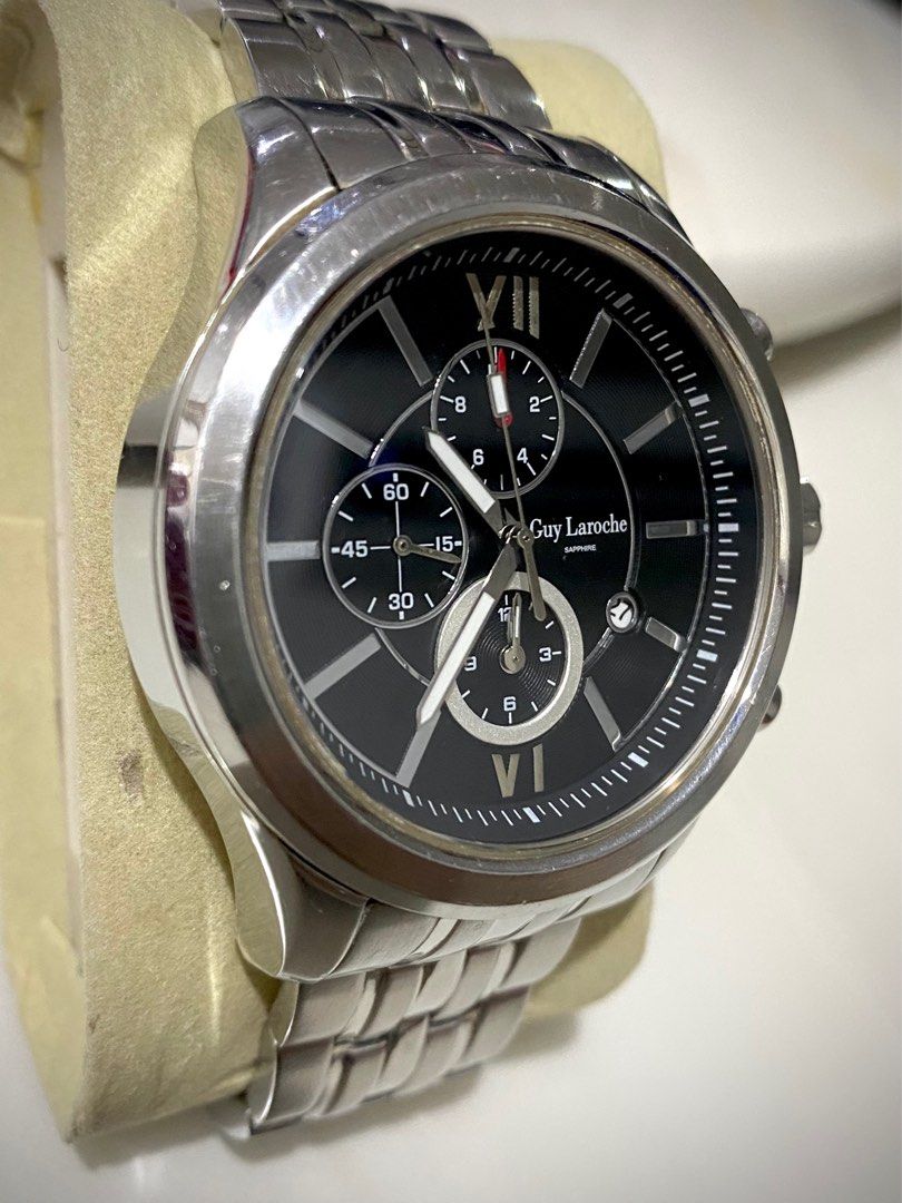 Guy Laroche French Watch Preloved Chronograph, Men's Fashion, Watches ...