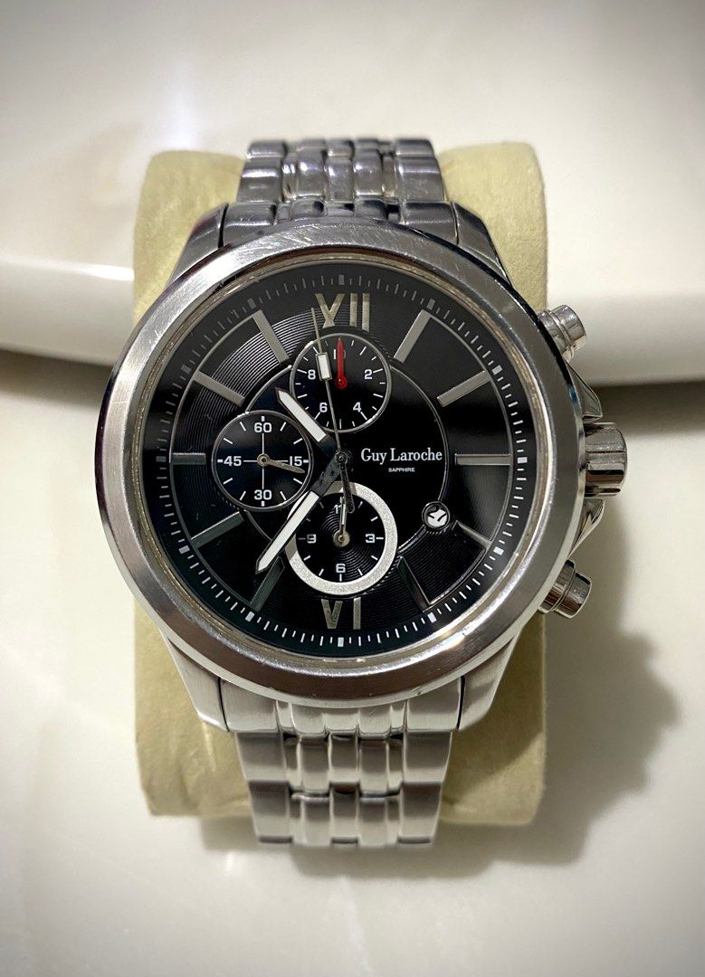 Guy Laroche French Watch Preloved Chronograph, Men's Fashion, Watches ...