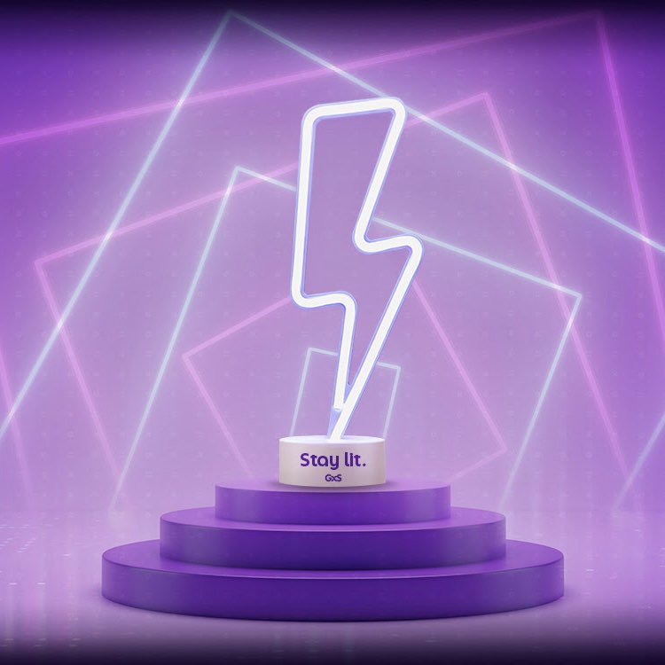 GXS Lit Lamp (Limited Edition GXStay Lit Purple Neon Light Lamp powered ...