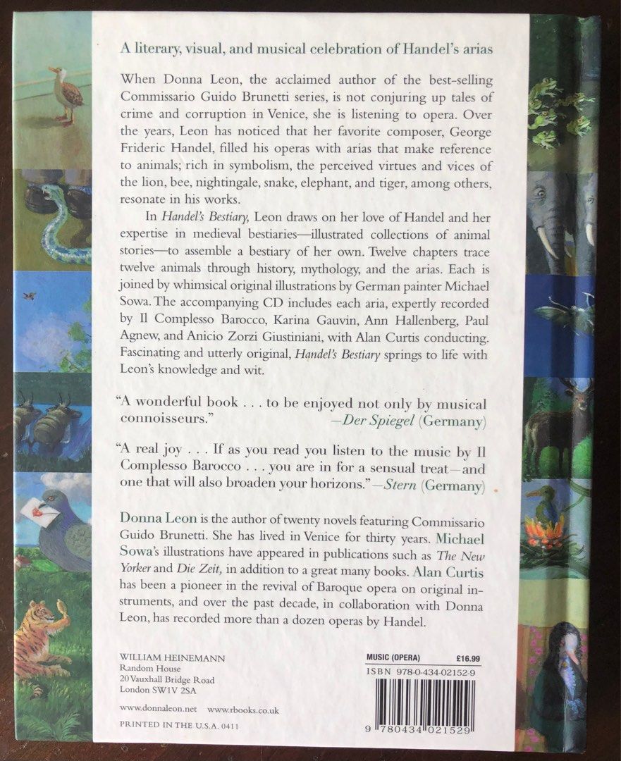 Handel's Bestiary: In Search of Animals in Handel's Operas, Hobbies ...
