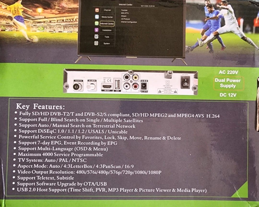 HD Digital DVB-T2 & S2 Combo Set Top Box, TV & Home Appliances, TV ...