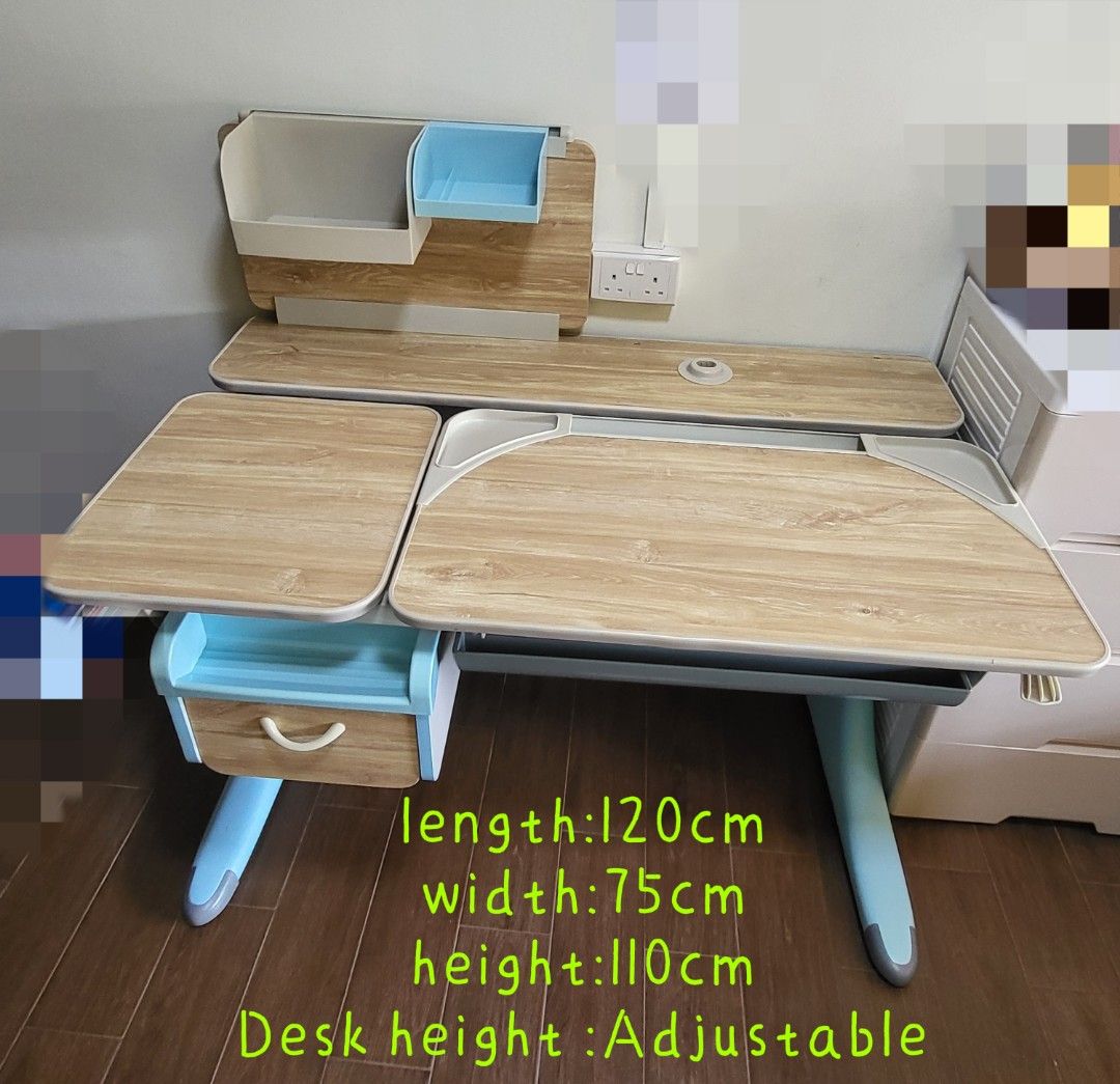 Height adjustable study table, Furniture & Home Living, Furniture, Tables & Sets on Carousell