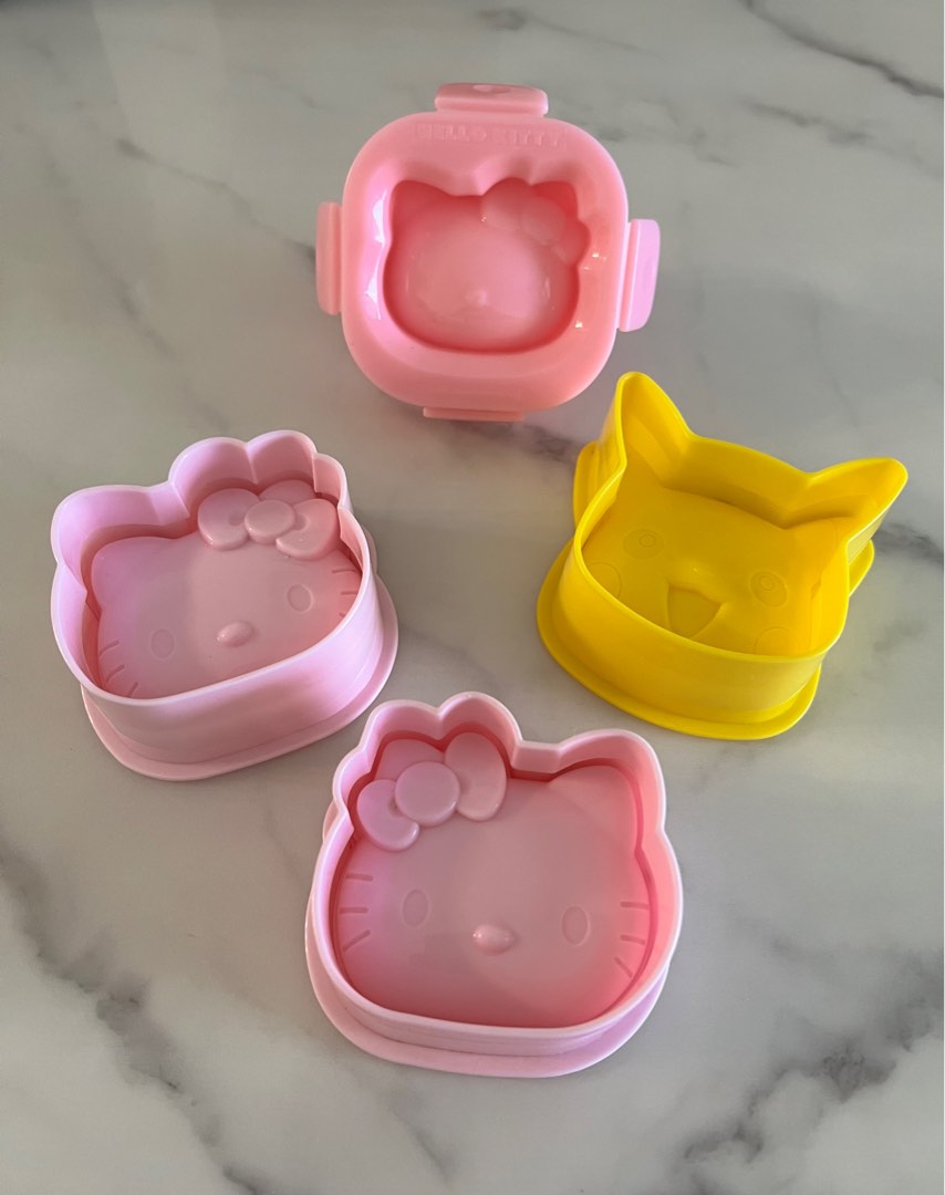 Hello Kitty rice & egg mould + Pikachu rice mould, Furniture & Home ...