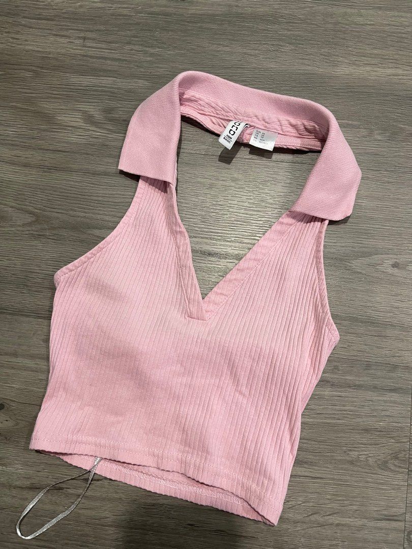 HNM pink halter top, Women's Fashion, Tops, Sleeveless on Carousell