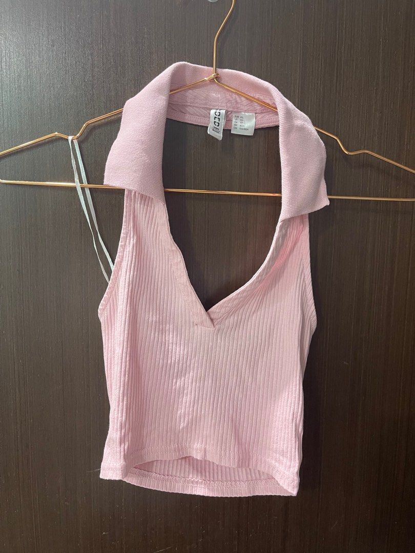 HNM pink halter top, Women's Fashion, Tops, Sleeveless on Carousell