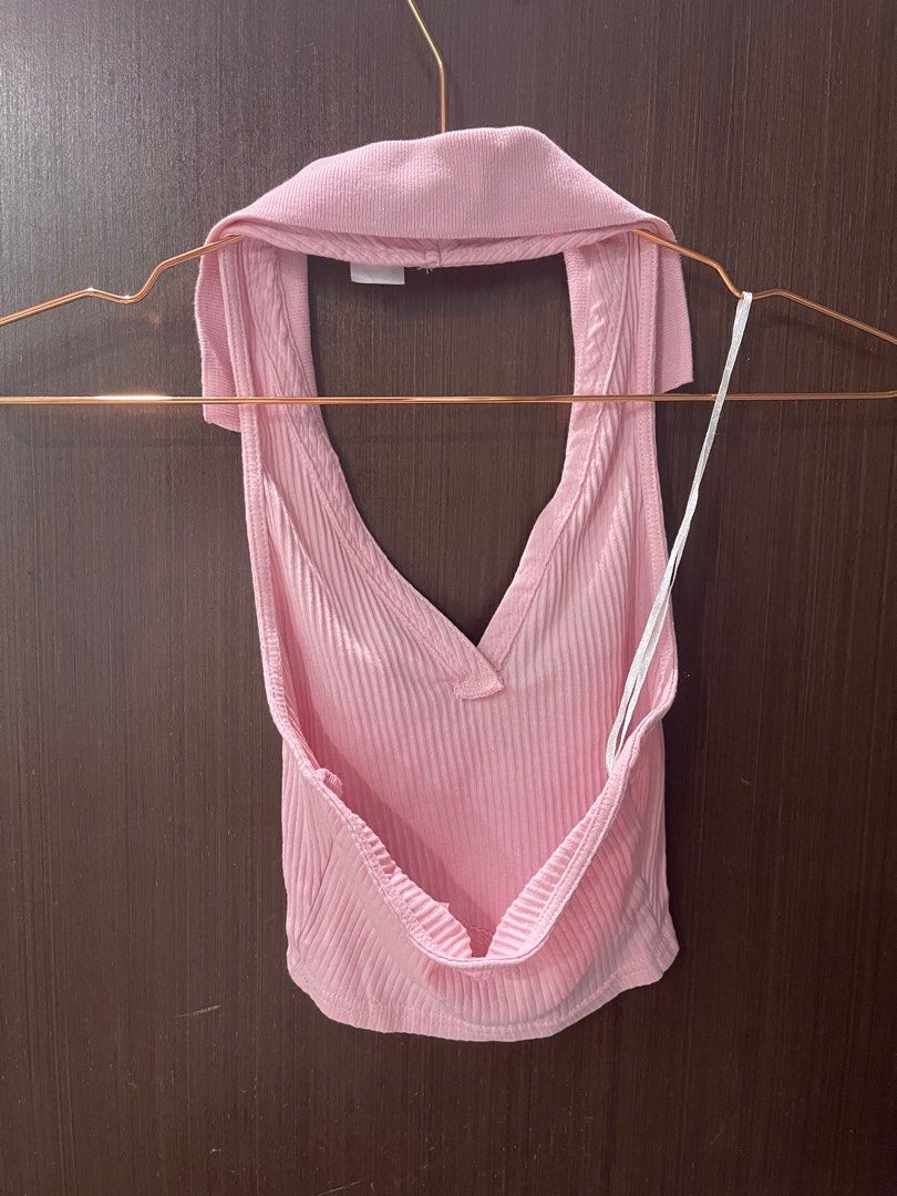 HNM pink halter top, Women's Fashion, Tops, Sleeveless on Carousell