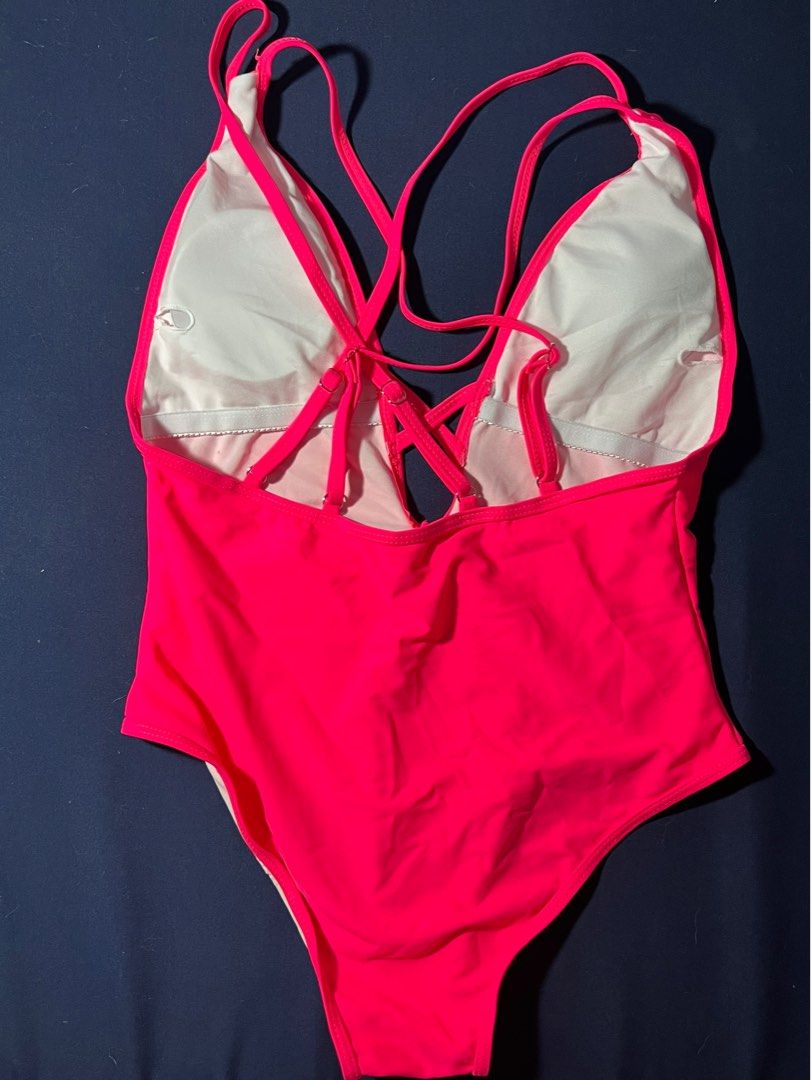 Hot Pink One Piece Swimsuit Padded Womens Fashion Swimwear Bikinis And Swimsuits On Carousell