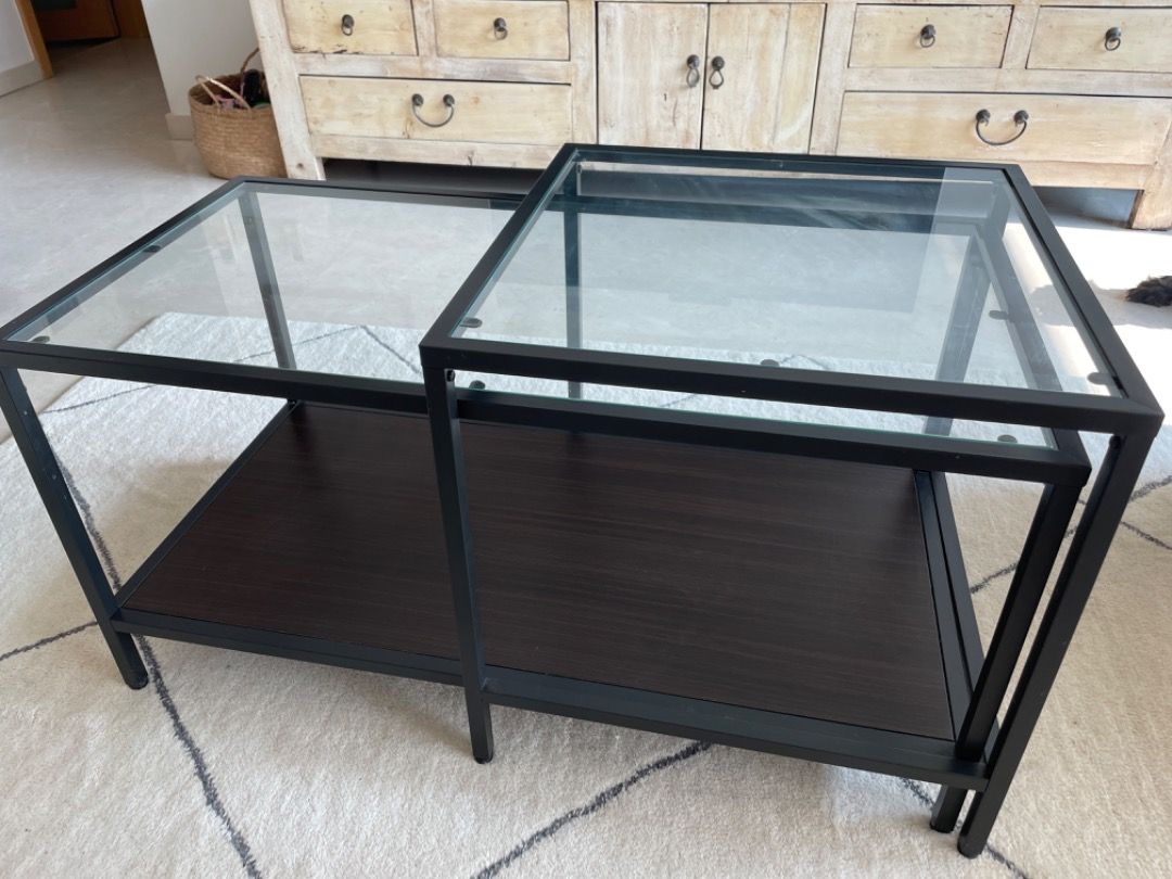 IKEA glass coffee table, Furniture & Home Living, Furniture, Tables ...