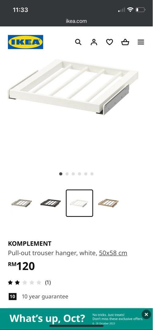 IKEA Pull Out Trousers Hanger, Furniture & Home Living, Furniture ...