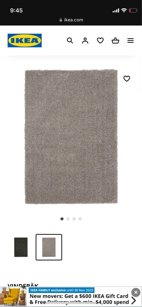 Ikea Vindebak carpet 200cmx300cm, Furniture & Home Living, Home Decor ...
