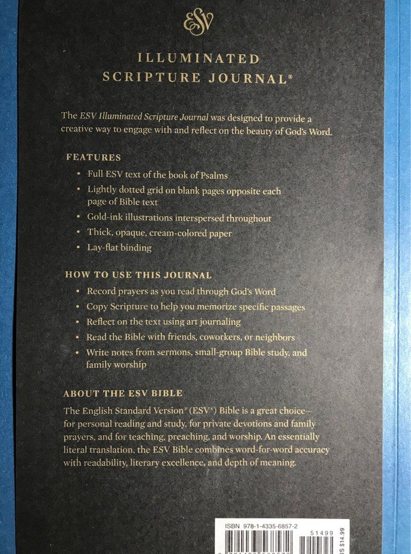 Illuminated Scripture Journal (ESV) - Psalms (Brand new), Hobbies ...
