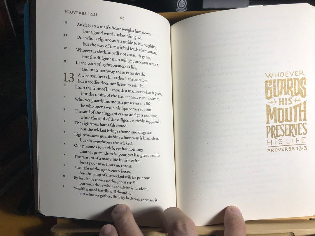 Illuminated Scripture Journal (ESV) - Proverbs (Brand new), Hobbies ...