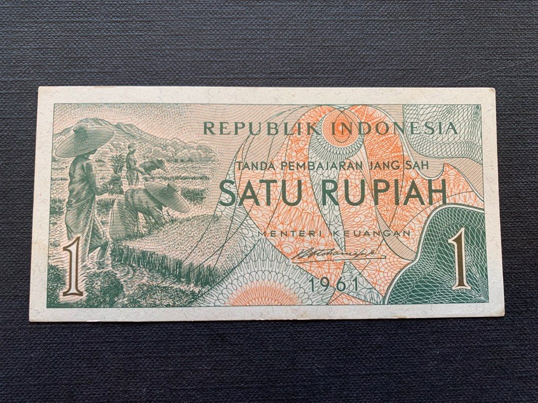 Indonesia 1 Rupiah 1961 Banknote N8, Hobbies & Toys, Collectibles ...