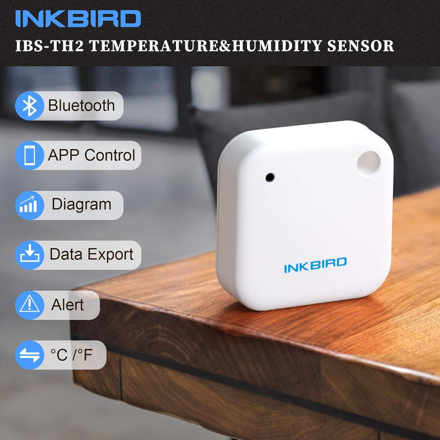 Inkbird Wireless Thermometer Humidity and Temperature Monitor, IBS-TH2 ...