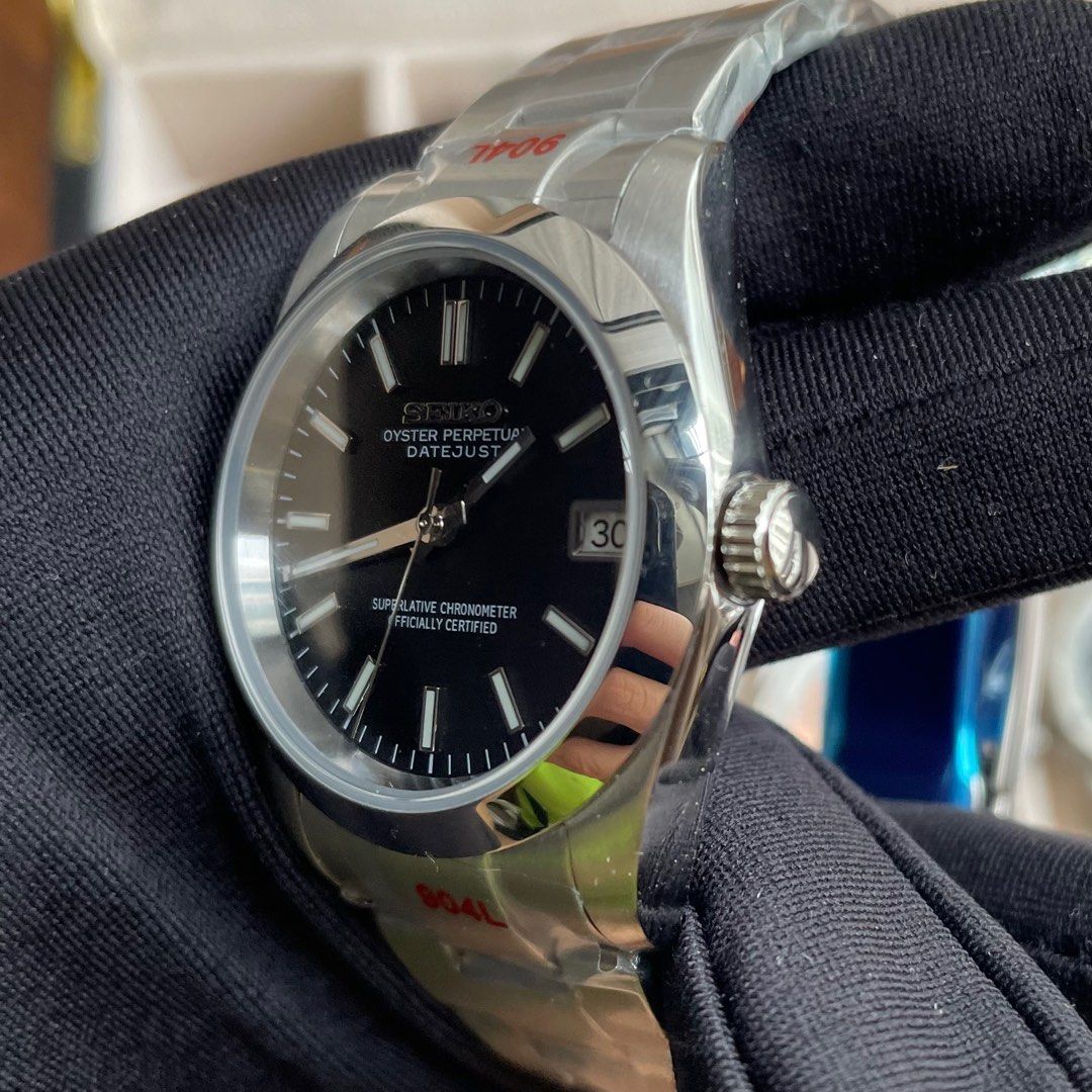 [Instock] Seiko Mod Oyster Perpetual Datejust 36mm Dress Watch Black ...