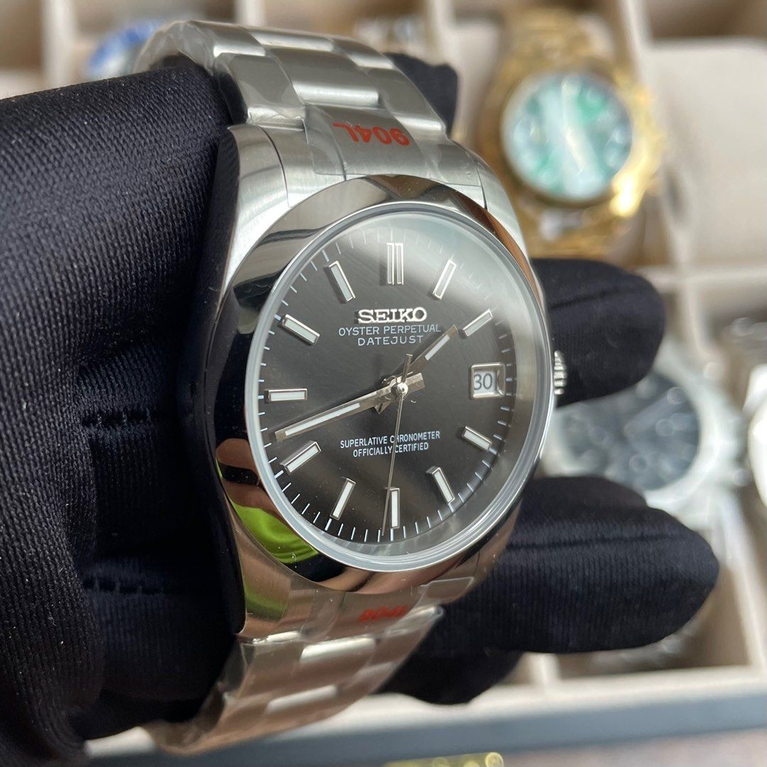 [Instock] Seiko Mod Oyster Perpetual Datejust 36mm Dress Watch Black ...