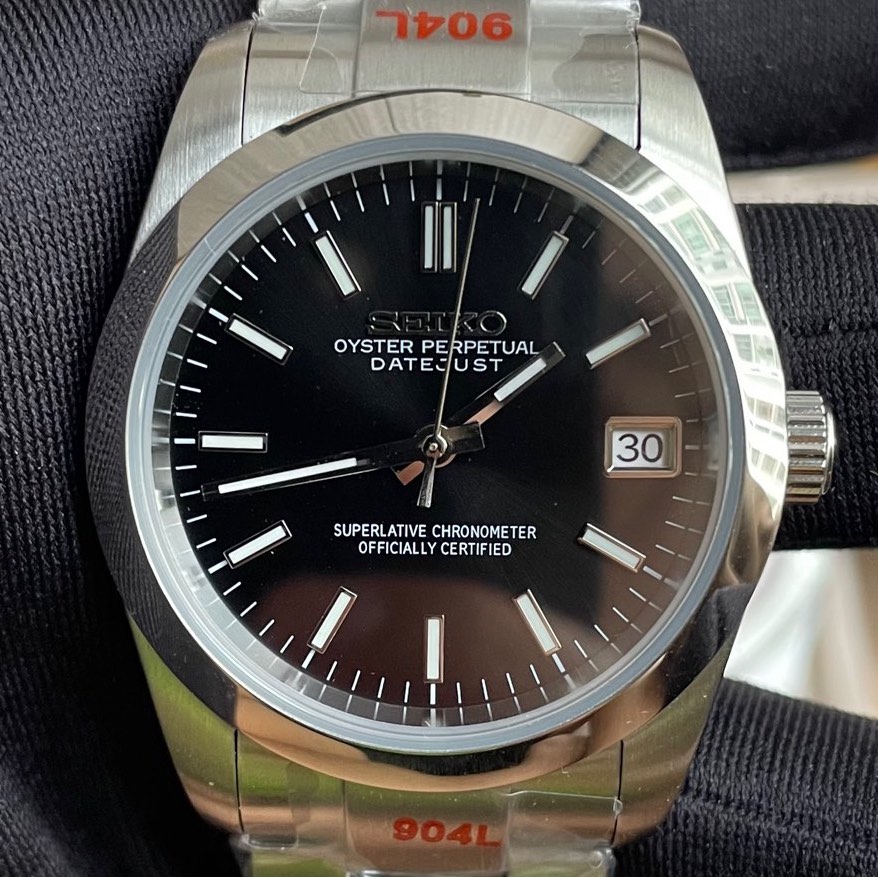 [Instock] Seiko Mod Oyster Perpetual Datejust 36mm Dress Watch Black ...