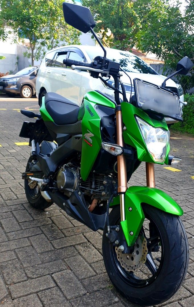 Kawasaki Z125 Pro Hijau 2017 KM 1,6 rb an Plat B Depok, Motor di Carousell