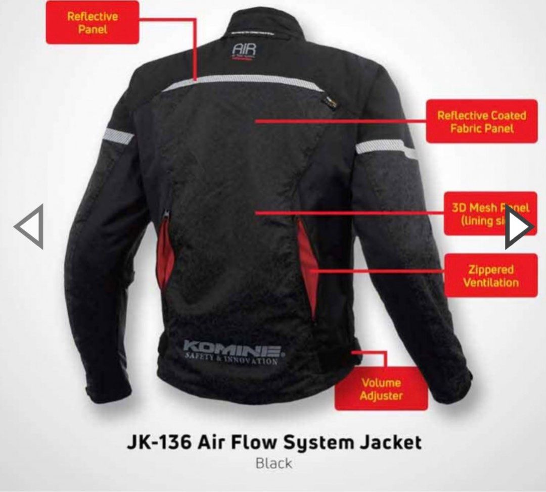 Komine JK136 Air Flow System Mesh Motorcycle Riding Jacket, Men's ...