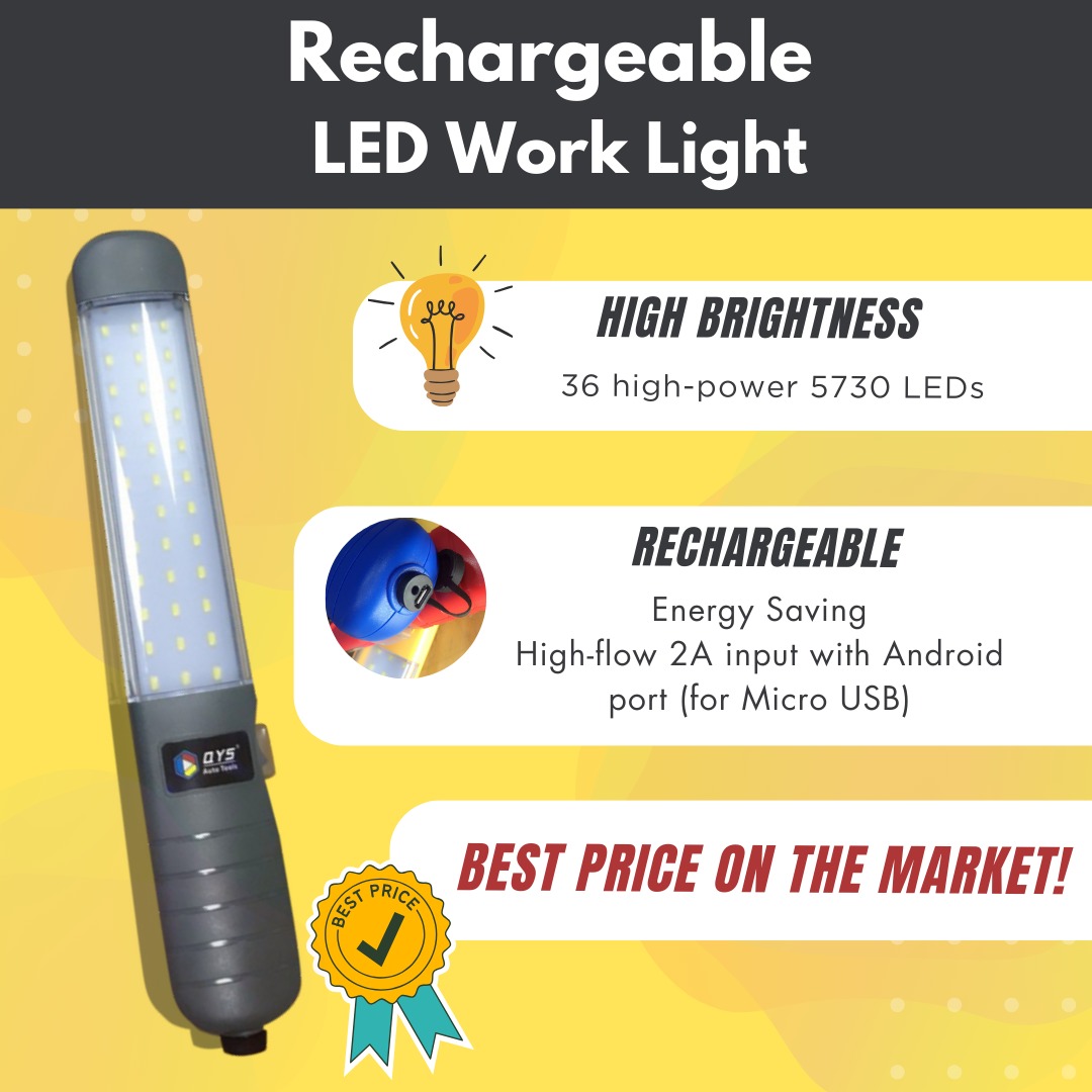 LED Rechargeable Handheld Work Light, Furniture & Home Living, Lighting ...