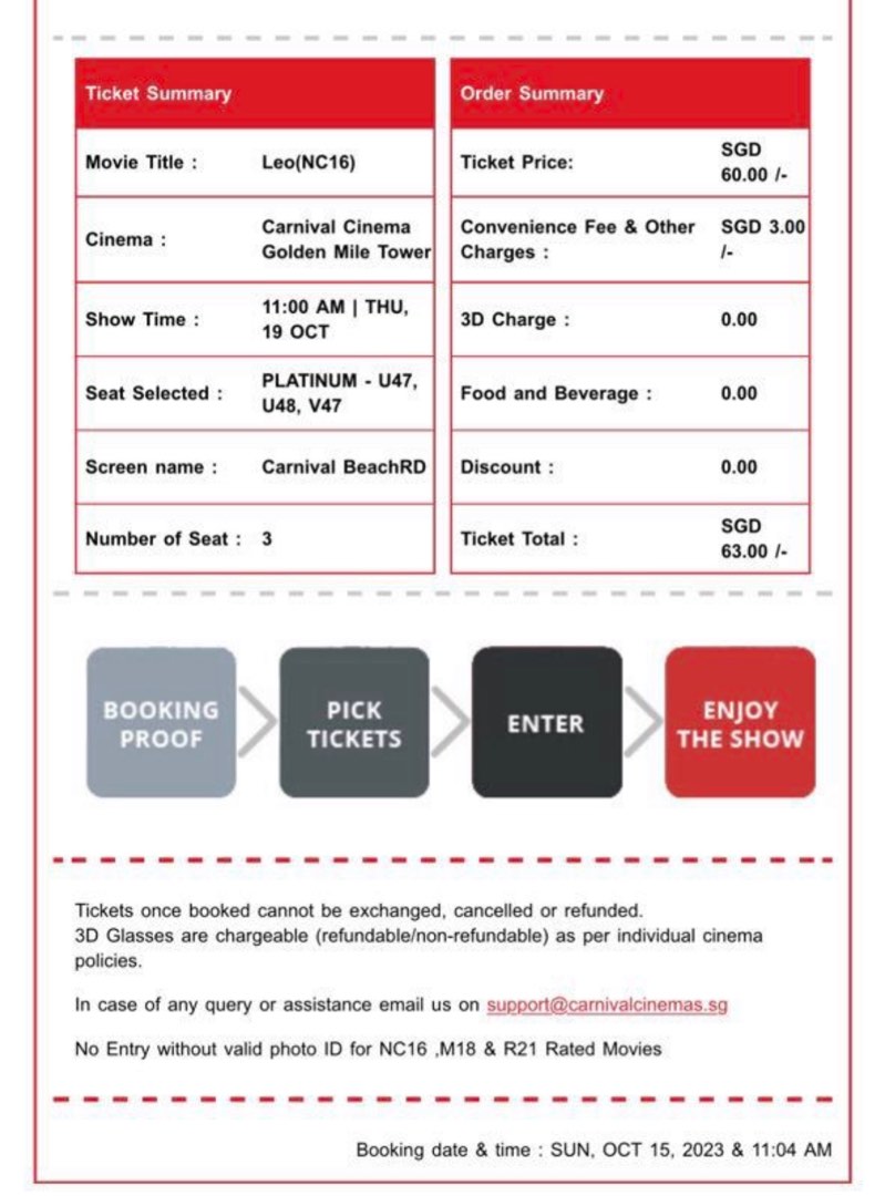 Leo movie ticket 11am carnival cinema, Tickets & Vouchers, Event ...