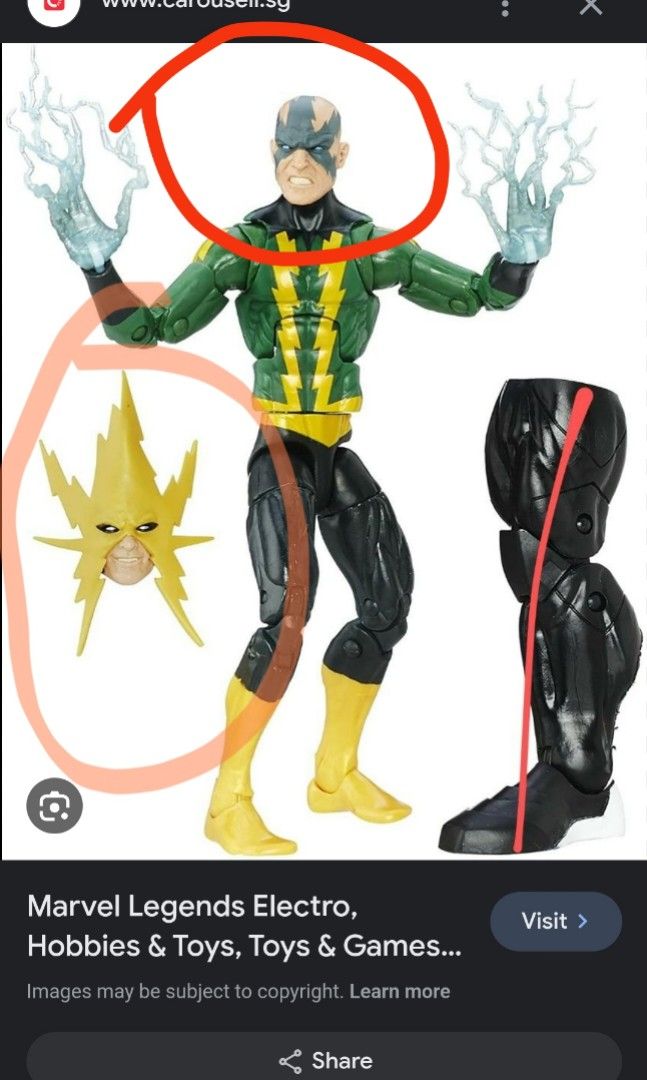 Lf Marvel legends Electro head Spider-Man, Hobbies & Toys, Toys & Games ...