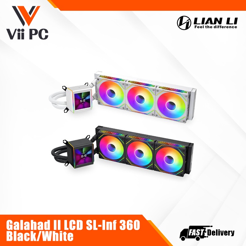 Lian Li Galahad II LCD AIO 360 SL INF ARGB CPU Liquid Cooler Black ...