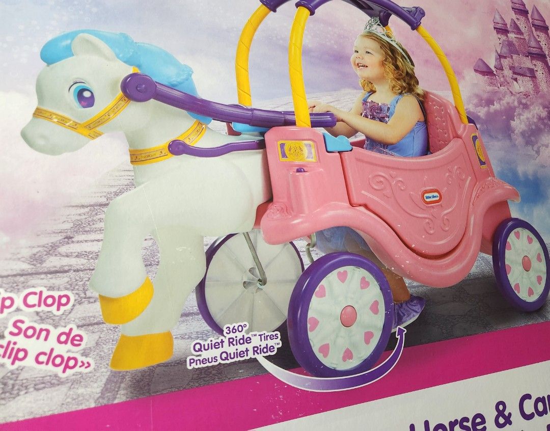 Little Tikes Princess Cozy Coupe Horse Carriage ride on push stroller ...