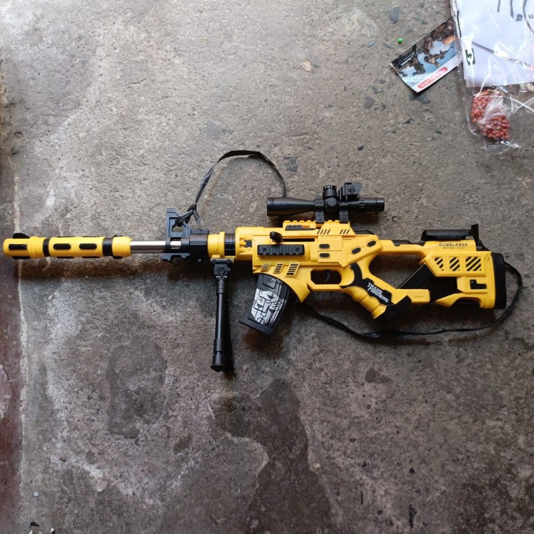 LONG DISTANCE PLASTIC RIFLE BLASTER TOYS WITH GLOVES, Hobbies & Toys ...