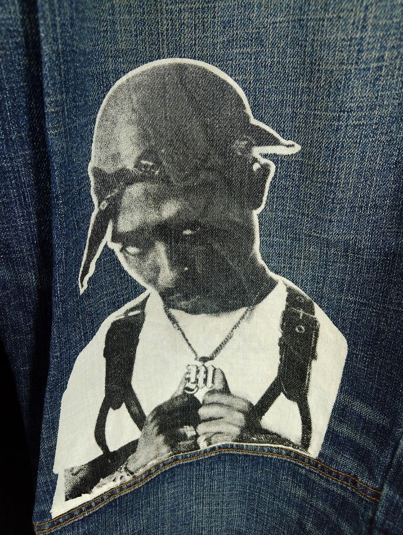 Makaveli 2pac Jeans, Men's Fashion, Bottoms, Jeans on Carousell