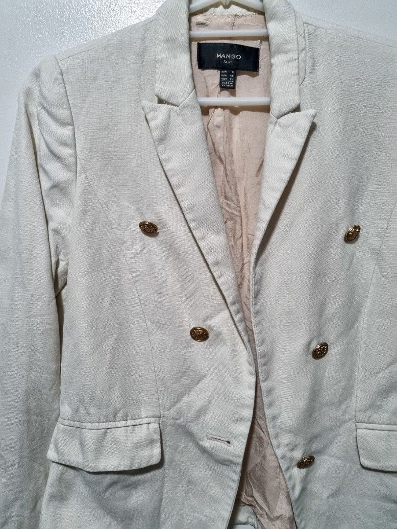 Mango Linen Blazer, Women's Fashion, Coats, Jackets and Outerwear on ...