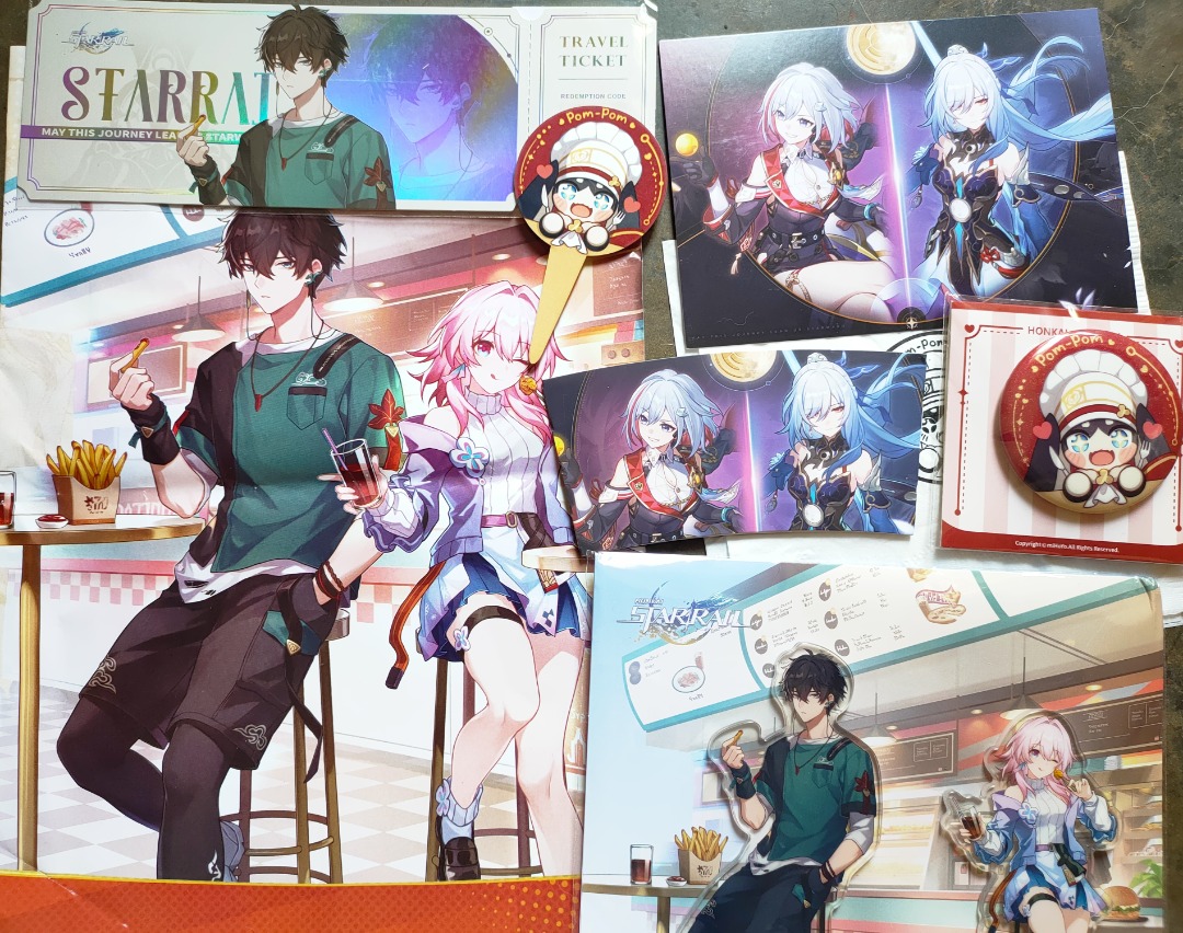 Mann Hann x HSR event Collab Exclusive Acrylic standee and badge ...