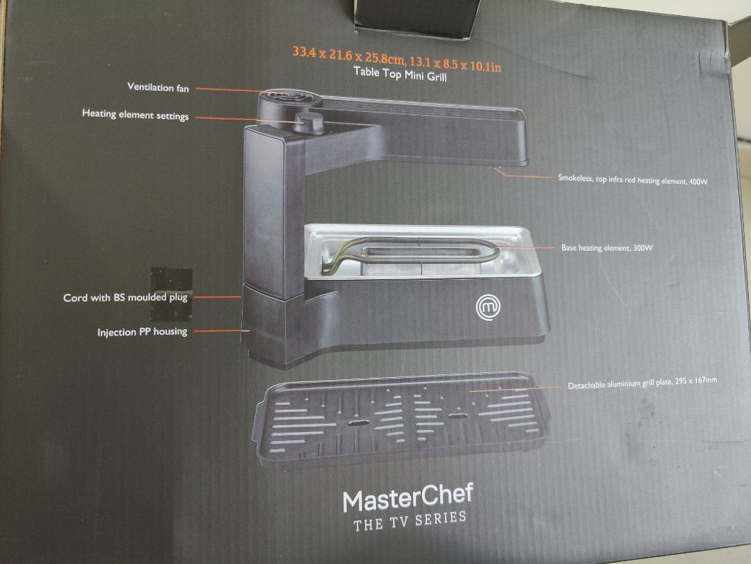 MasterChef Table Top Mini Grill, Furniture & Home Living, Kitchenware ...