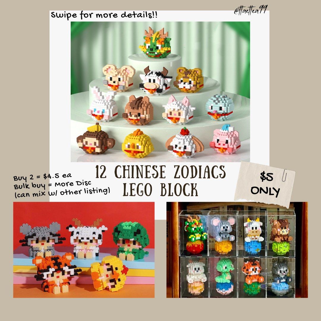 MINI LEGO CHARACTER BLOCK sanrio disney zodiac mario, Hobbies & Toys ...