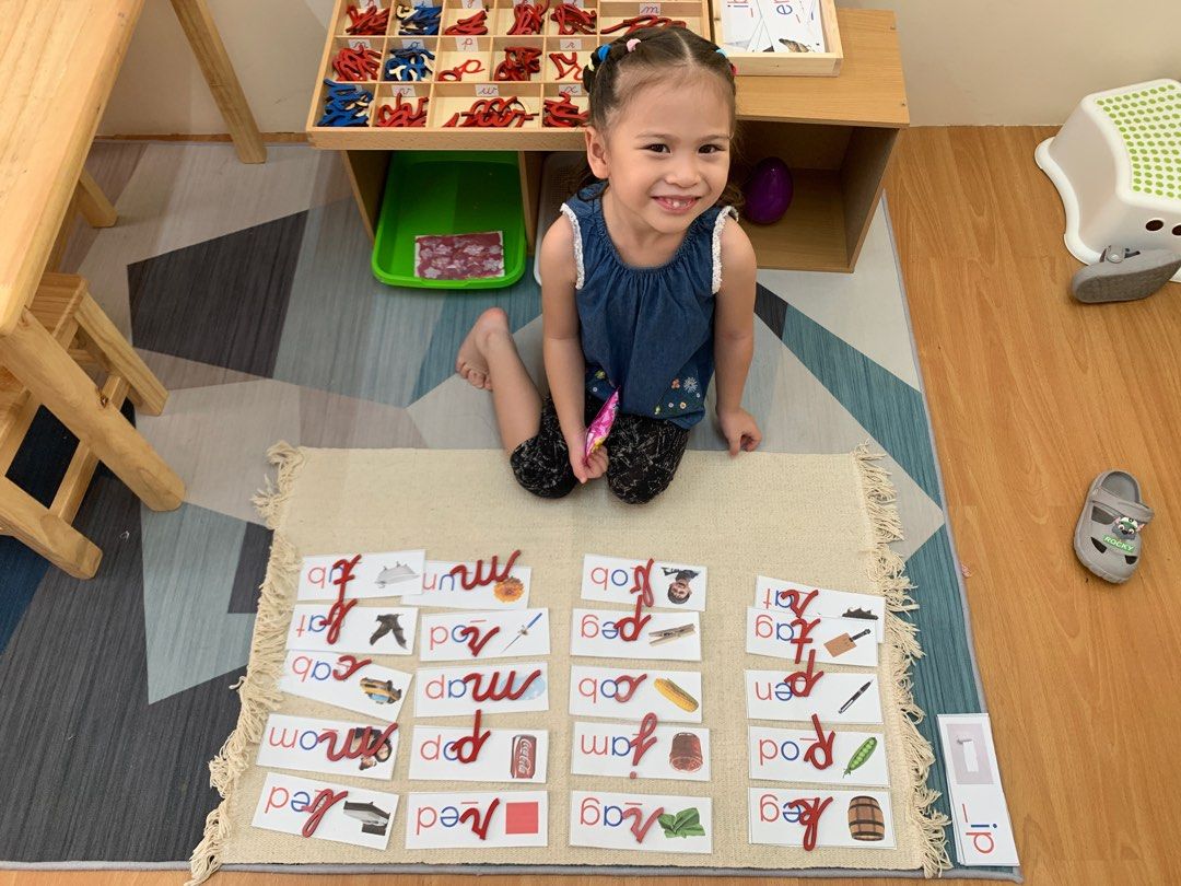 Montessori Wooden Letters Cursive with Box, Hobbies & Toys, Stationary ...