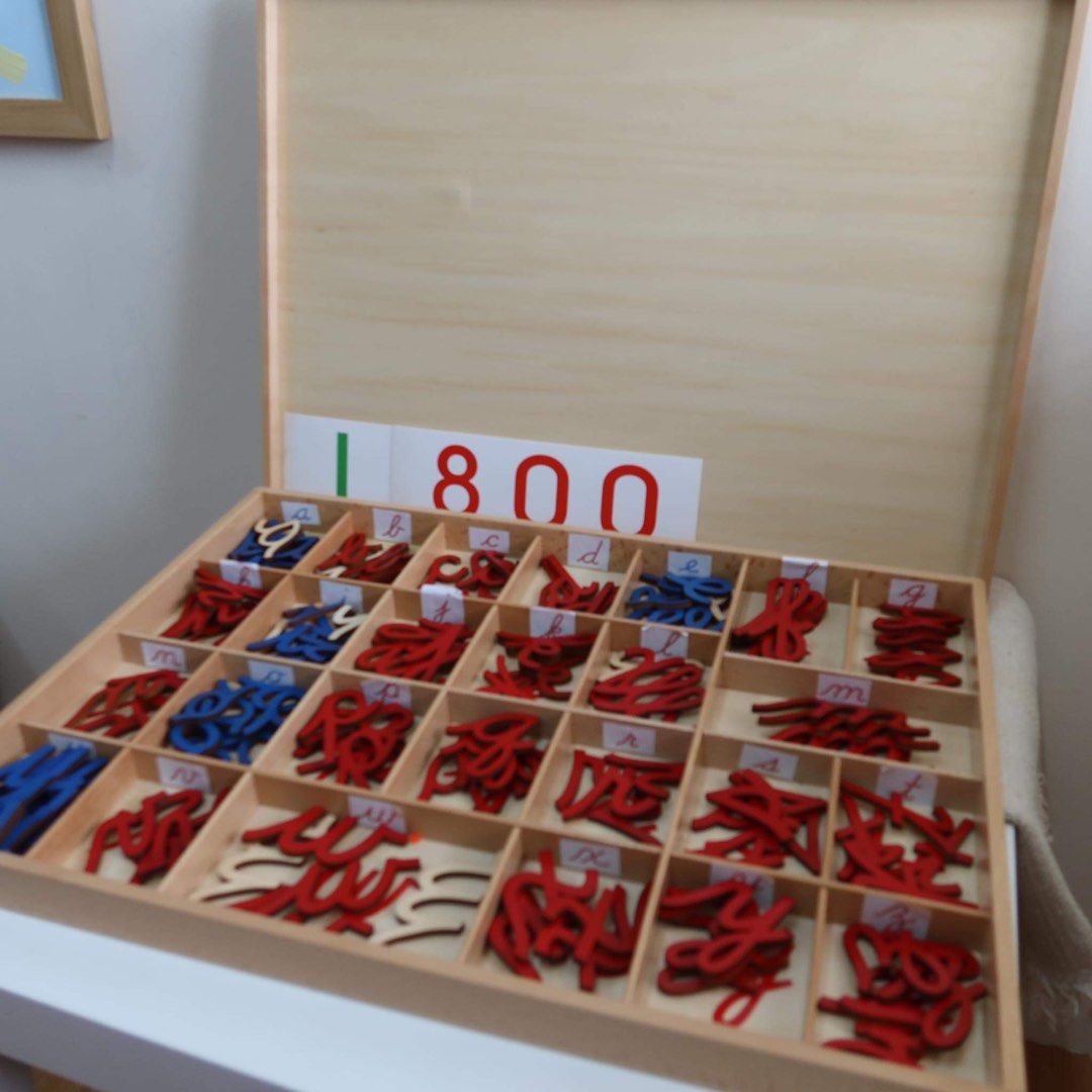 Montessori Wooden Letters Cursive with Box, Hobbies & Toys, Stationary ...