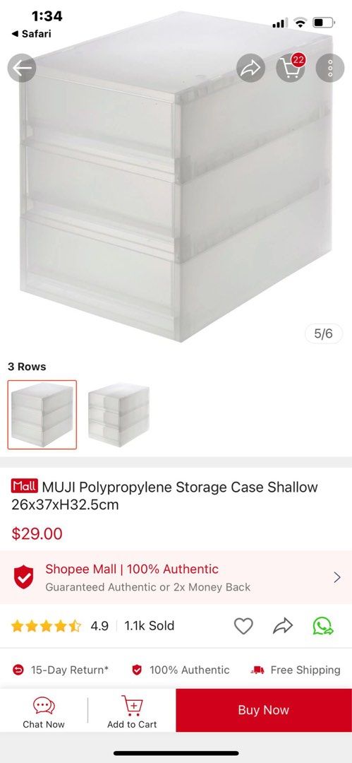 MUJI storage box, Furniture & Home Living, Home Improvement ...
