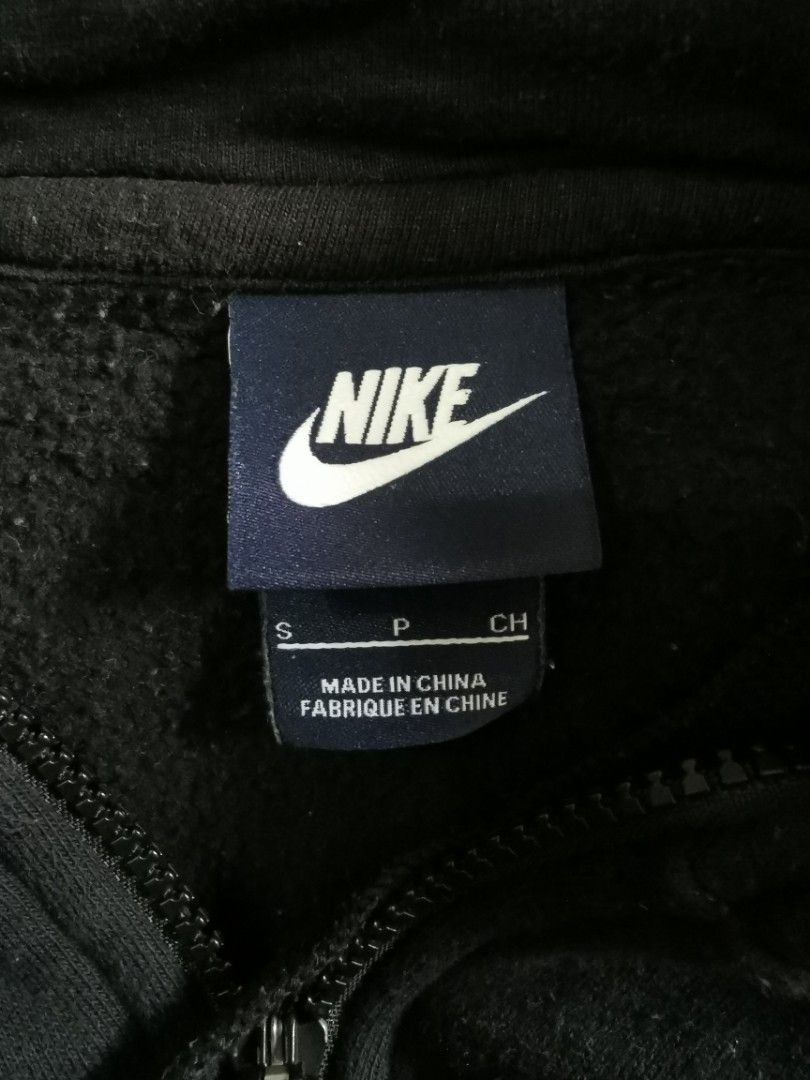 Nike Side Logo Embroid Full Zip Hoodie Jacket Black, Men's Fashion ...